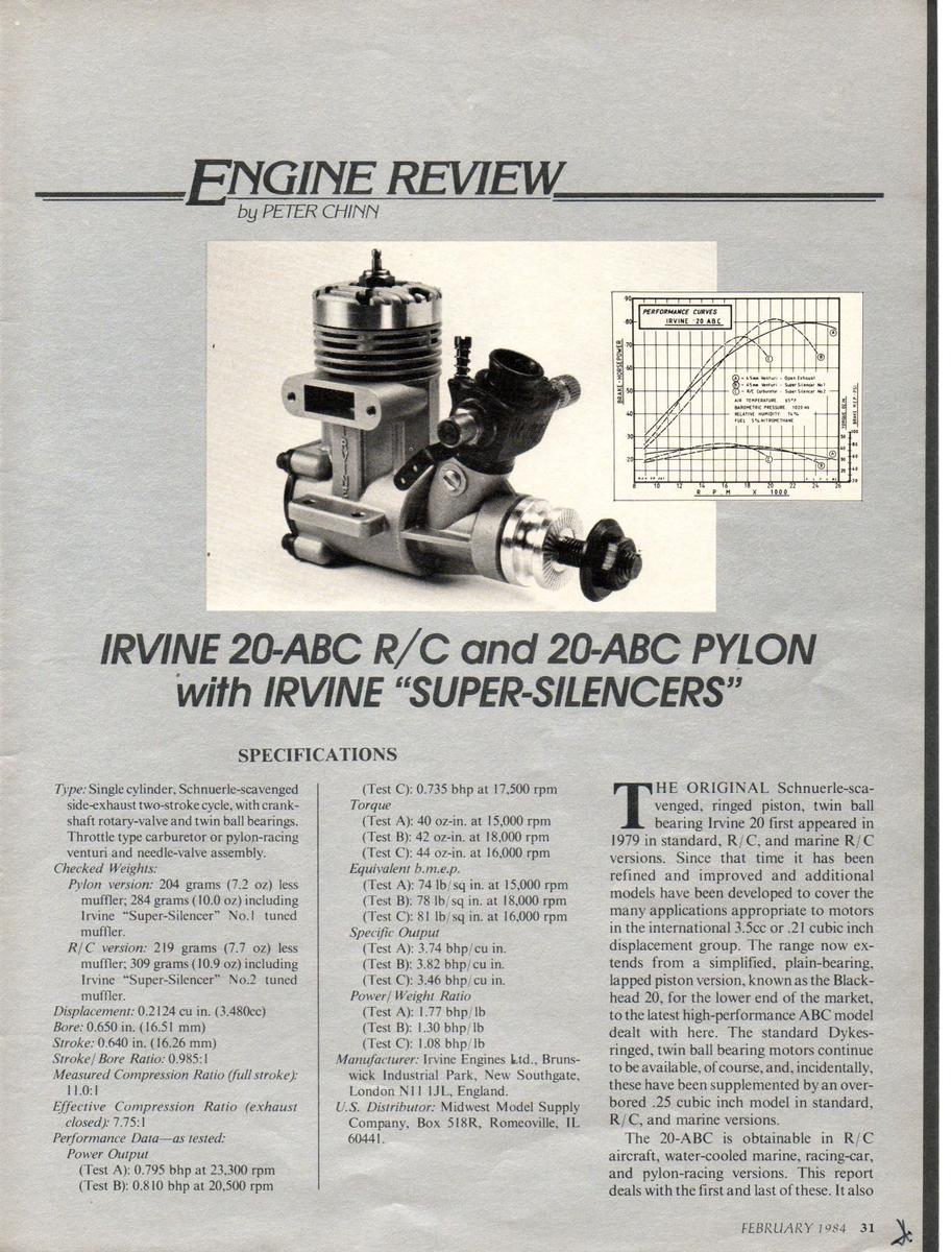 Irvine 20 ABC RC & Pylon