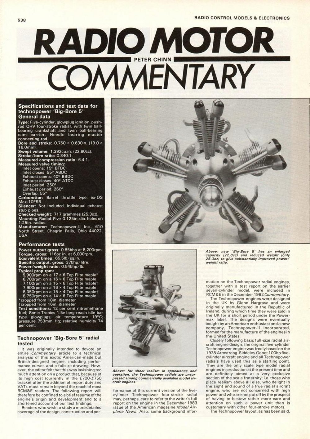 Technopower Big Bore 5 Radial (RCM&E 1984)